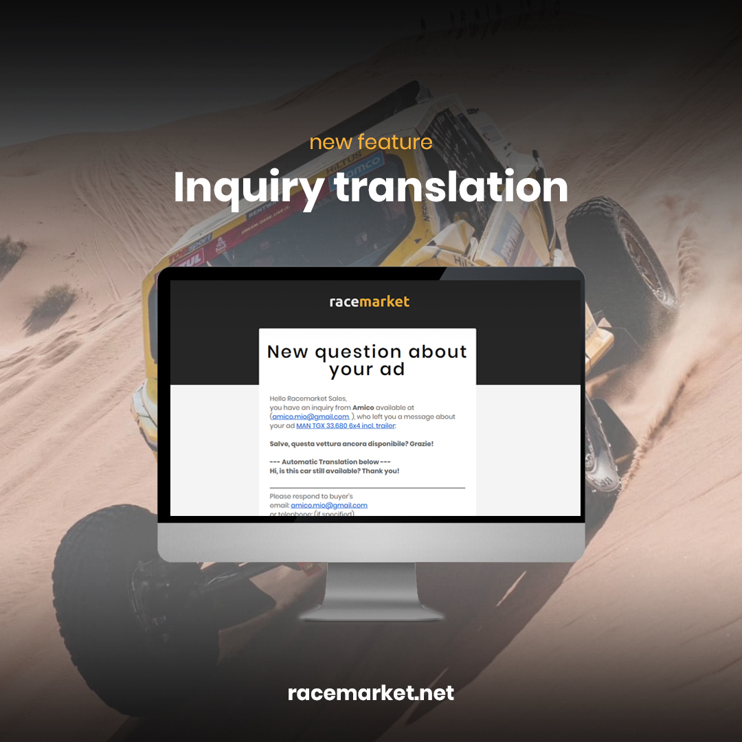 NEW FEATURE: Inquiry translation – Racemarket.net Blog